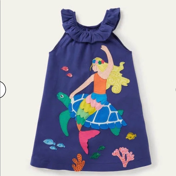 Mini Boden | Dresses | Nwot Mini Boden Mermaid Big Appliqu Dress | Poshmark